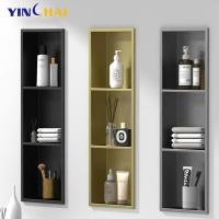 China Customized Stainless Steel Niche Rose Gold Black Bathroom Wall Niche Stylish Design for sale