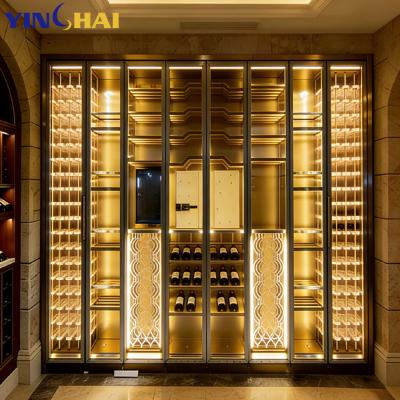 China Factory Made Metal And Glass Door Bar Cabinet Restaurant Wine Display Cabinet for sale