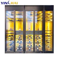 China Oem Freestanding Double Door Wine Fridge Climate Controlled Wine Cabinet for sale
