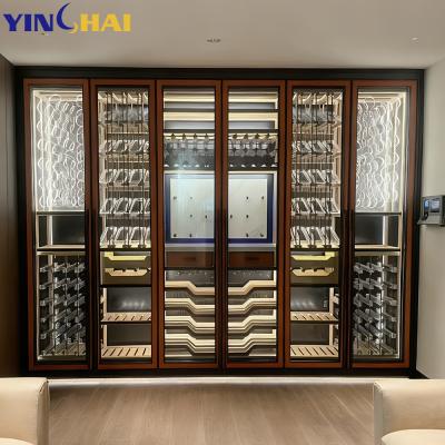 China Custom Design Stainless Steel Bar Wine Cabinet Wine Fridge And Cabinet for sale