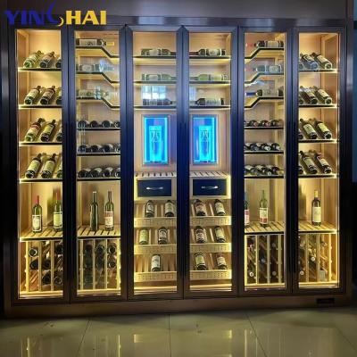China Custom Made stainless steel built in wine cabinet large wine fridge capacity for sale