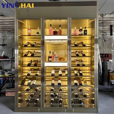 China YINGHAI Freestanding Wine Storage Cabinet with LED Light & Tempered Glass Doors for sale