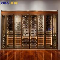 China Modern LED Lighted Wine Cabinet Tall Glass Door Liquor Storage for Living Room for sale