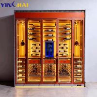 China Modern LED Lighted Wine Cabinet Tall Glass Door Liquor Storage for Living Room for sale