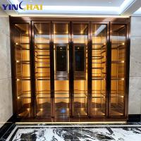 China Modern LED Lighted Wine Cabinet Tall Glass Door Liquor Storage for Living Room for sale