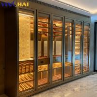 China YINGHAI Luxury Glass Wine Cabinet with LED Light Stainless Steel Frame for Home for sale