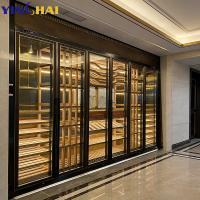 China YINGHAI Luxury Glass Wine Cabinet with LED Light Stainless Steel Frame for Home for sale