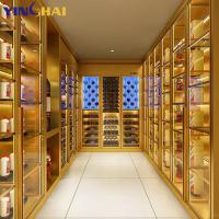 China YINGHAI Modern Tall Wine Cabinet with LED Light Glass Door Liquor Display Cabinet for sale