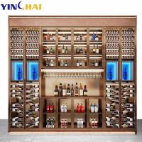 China YINGHAI Modern Tall Wine Cabinet with LED Light Glass Door Liquor Display Cabinet for sale