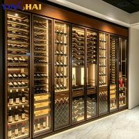 China YINGHAI Home Bar Wine Cabinet with LED Light Glass Door & Multi-Tier Storage for sale