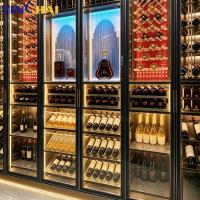 China Luxury Glass Wine Display Cabinet with LED Light for Living Room Home Bar for sale
