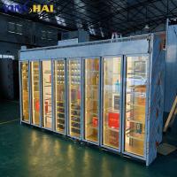 China Luxury Freestanding Wine Cabinet with LED Light Glass Door & Steel Structure for sale
