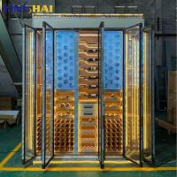 China 120 bottle Wine Cabinet with LED Light for Living Room & Bar for sale