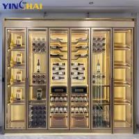 China Modern Large capacity Wine Cabinet Freestanding Glass Door Liquor Rack for Home Use for sale