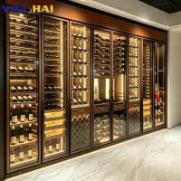 China Dual Temp Zone Wine Display Custom Dimension Large Capacity Home Wine Cellar Cabinet for sale