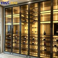 China Commercial Freestanding Wine Refrigerator with LED Light Glass Door for sale