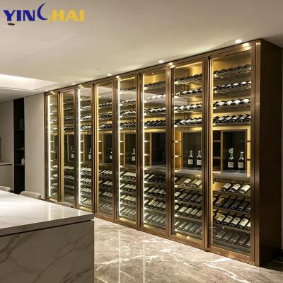 China LED Lighted Glass Wine Cabinet Tall Freestanding Liquor Storage for Home Bar for sale