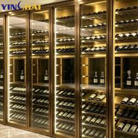 China LED Lighted Glass Wine Cabinet Tall Freestanding Liquor Storage for Home Bar for sale