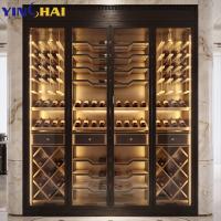 China 34-49 Bottle Freestanding LED Wine Cabinet with Tempered Glass Doors Liquor & Wine Rack for sale