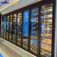 China Large Wine Fridge Multi-Tier Glass Door Wine Cabinet with LED Home Bar Wine Storage for sale