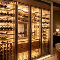 China Medium 50-59 Bottle Stainless Steel Wine Cabinet Bottle Wine Cooler for sale