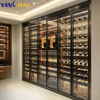 China Modern Black Constant Temperature Wine Cellar Glass Door Liquor Rack for Home for sale