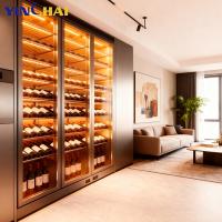 China Custom Stainless Steel Wine Cooler Cabinet  With Glass Doors Freestanding Storage Unit for sale