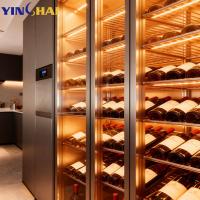 China Custom Stainless Steel Wine Cooler Cabinet  With Glass Doors Freestanding Storage Unit for sale