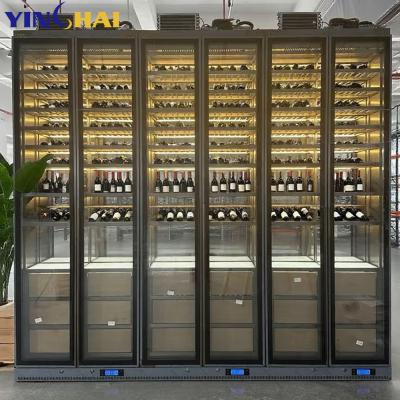 China Modern Black LED Wine Cabinet Freestanding Glass Door Liquor Rack for Home for sale