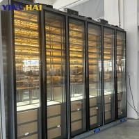 China Modern Black LED Wine Cabinet Freestanding Glass Door Liquor Rack for Home for sale