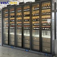 China Modern Black LED Wine Cabinet Freestanding Glass Door Liquor Rack for Home for sale