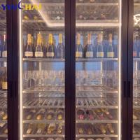 China Dual Zone Wine Cabinet Glass Door Liquor Storage for Home & Bar for sale