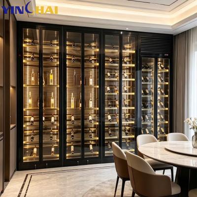 China Modern LED Wine Cabinet with Glass Door Freestanding Liquor Display for sale