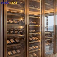China Dual Temperature Wine Cooler Wood Frame Recessed Storage Rack for sale