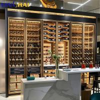 China Dual Temperature Wine Cooler Wood Frame Recessed Storage Rack for sale
