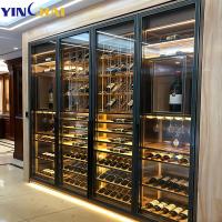 China Commercial Grade Wine Cabinet Wood Glass Door Dual Zone Cooler for sale
