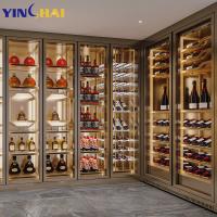 China Constant Temp Wine Cabinet Wood Glass Door Built-in Cooler for sale