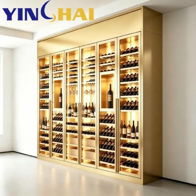 China YINGHAI Custom Stainless Steel LED Constant Temp Wine Cabinet for Home & Commercial for sale