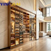 China YINGHAI Custom Gold Stainless Steel LED Wine Cabinet for Home & Commercial for sale
