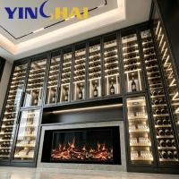 China Black Stainless Steel Constant Temp Wine Cabinet Built-in LED With Fireplace Nook for sale