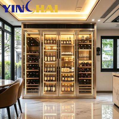 China Custom Stainless Steel Constant Temp LED Wine Cabinet For Home Bar for sale