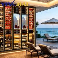 China Custom LED Stainless Steel Wine Storage Cabinet for Villa Hotel Bar Living Room for sale