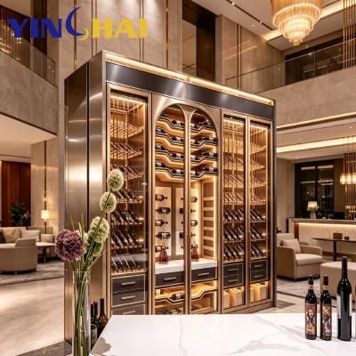 China Arched Stainless Steel Constant Temperature Wine Cabinet APP Control for sale