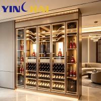 China Custom Stainless Steel Constant Temperature Wine Cabinet With Mixed Storage Racks for sale