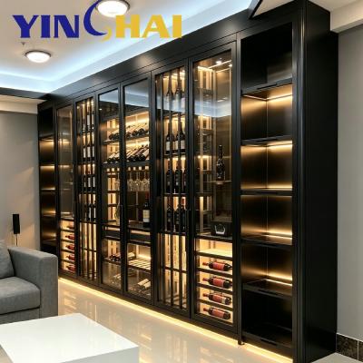 China Full Wall Custom Stainless Steel Dual-Zone Wine Cabinet With APP Temp Control for sale