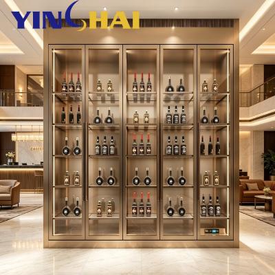 China Silent Compressor Stainless Steel Dual Zone Wine Cabinet With APP Remote Control for sale