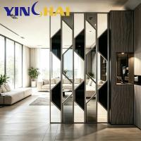 China Custom Stainless Steel Screen Partition Geometric Tinted Glass Home Divider for sale