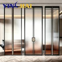 China Custom Stainless Steel Gradient Fluted Glass Screen Partition Home Divider for sale