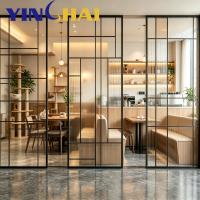 China Custom Laser Cut Stainless Steel Irregular Frame Glass & Acrylic Partition for sale