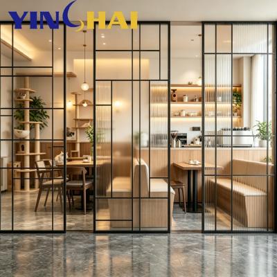 China Custom Laser Cut Stainless Steel Irregular Frame Glass & Acrylic Partition for sale
